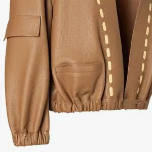 Fendi Grained Leather Blouson Jacket