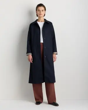 Quince Comfort Stretch Mac Coat - Navy