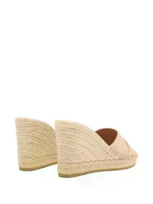 MALONE SOULIERS Leather Wedge Espadrilles - Neutrals
