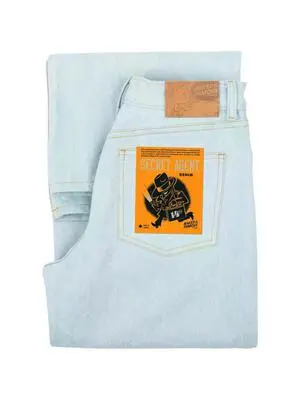 Naked & Famous Denim Wide Leg Denim Jeans - Blue