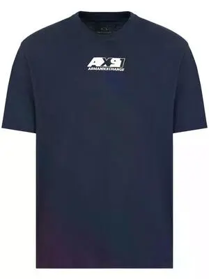 Armani Exchange Logo-embroidered T-shirt - Blue