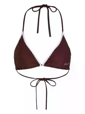 Karl Lagerfeld Scallop-trim Bikini Top - Red
