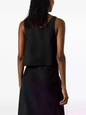 Karl Lagerfeld Tie-front Sleeveless Top - Black