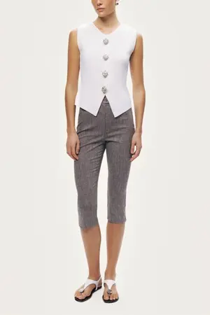 NOCTURNE Embellished Sleeveless Knit Top - Ivory