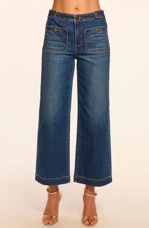 Ramy Brook Gemma Patch Pocket Wide Leg Jeans