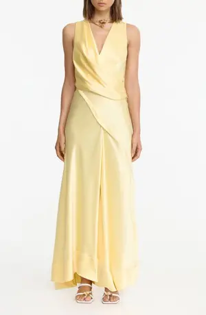 Acler Eastoncroft Satin Gown - Lemon Sorbet