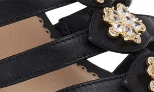 Cinq À Sept Emmy Crystal Flower Strappy Sandal - Black