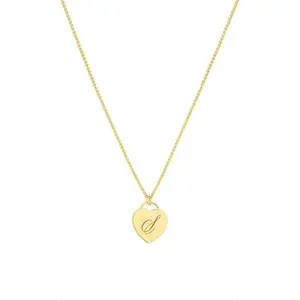 SET & STONES Alice Initial Heart Necklace Gold/s