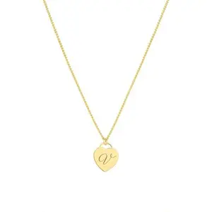 SET & STONES Alice Initial Heart Necklace Gold/v