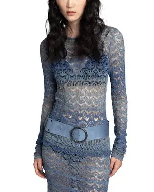 Anna Sui Ombre Space Dye Crochet Top - Twilight