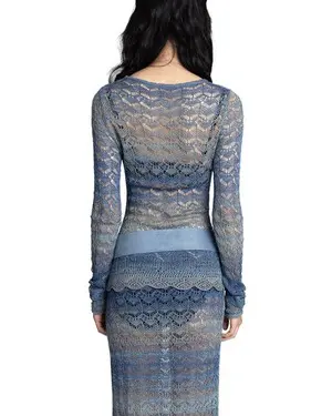 Anna Sui Ombre Space Dye Crochet Top - Twilight