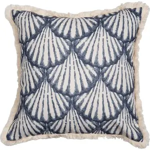 C&F HOME Scallop Shells Printed Accent Throw Pillow 18" X 18" - Blue