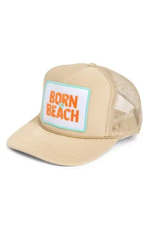 FRIDAY FEELIN’ Born To Beach Trucker Hat - Khaki