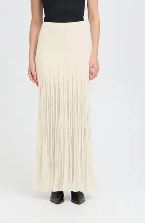 ICHI Knit Maxi Skirt - Birch