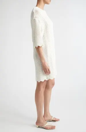 Loulou De Saison Wafa Ottoman Pointelle Sweater Dress