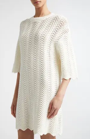 Loulou De Saison Wafa Ottoman Pointelle Sweater Dress