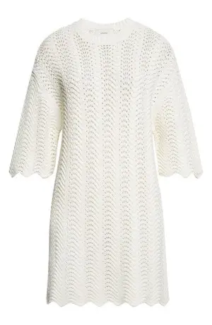 Loulou De Saison Wafa Ottoman Pointelle Sweater Dress