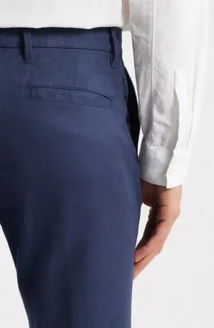 Bugatchi Aerolinen Linen Blend Chinos - Navy