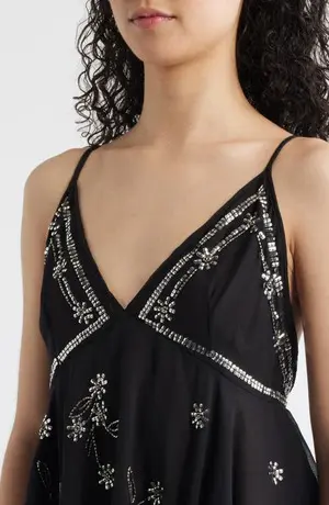 Free People Floral Embellished Top