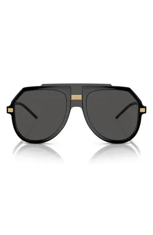 Dolce & Gabbana 50mm Pilot Sunglasses - Black