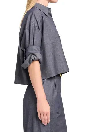 TWP Button-up Wool-blend Shirt - Medium Indigo