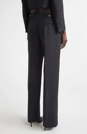 Alexander McQueen Straight-leg Wool-mohair Trousers - Black