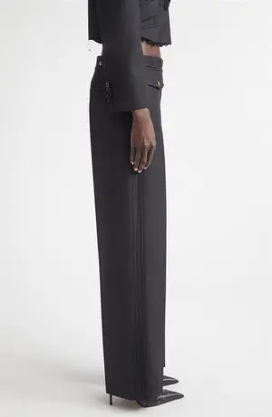 Alexander McQueen Straight-leg Wool-mohair Trousers - Black