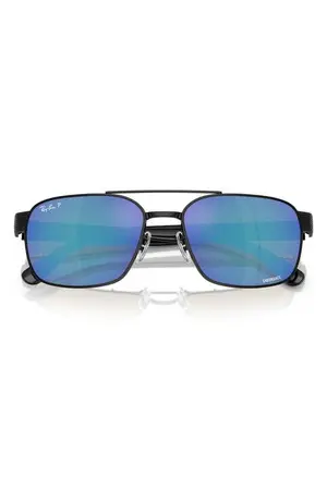 Ray-ban Chromance 61mm Polarized Square Sunglasses
