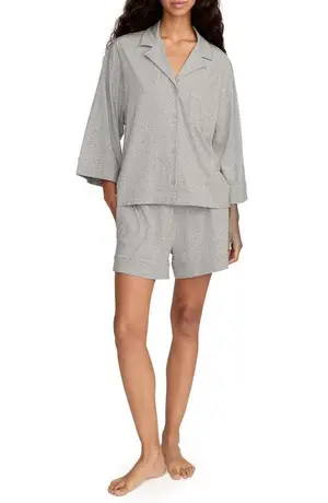 PETITE PLUME Olivia Featherweight Pima Cotton Short Pajamas - Grey