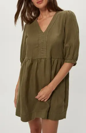 Michael Stars Brielle Linen Blend Minidress - Caper