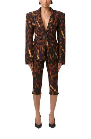 Naked Wardrobe Print Ponte Crop Leggings
