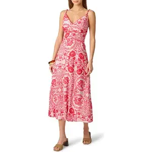Adrianna Papell Paisley Floral V-neck Dress