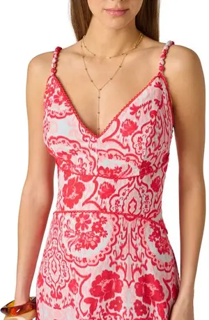 Adrianna Papell Paisley Floral V-neck Dress