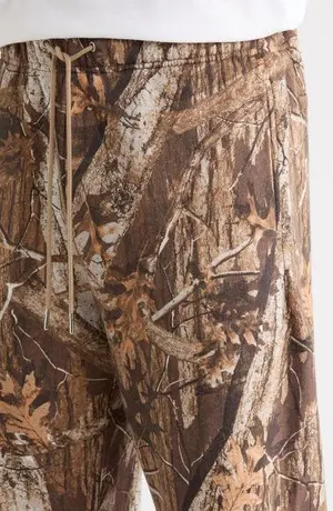 PACSUN Washed Camo Extreme Baggy Fit Fleece Sweatpants