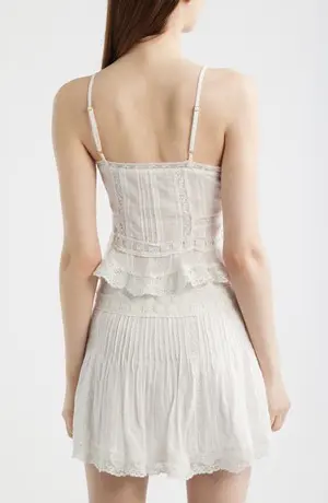 LoveShackFancy Avra Lace Trim Crop Top