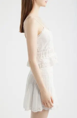LoveShackFancy Avra Lace Trim Crop Top