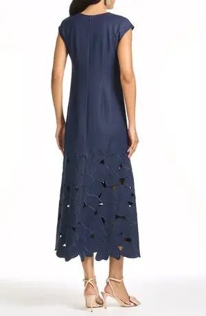Sachin & Babi Sabette Midi Dress With Hand-cut Flowers