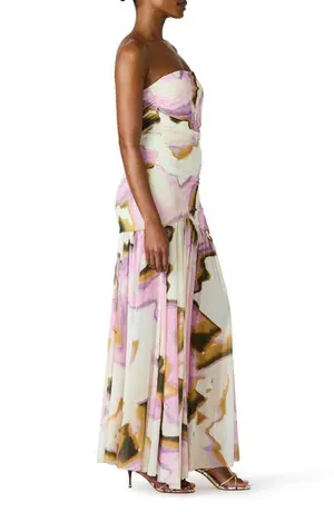 Steve Madden Kerrie Strapless Dress - Ivory Multi