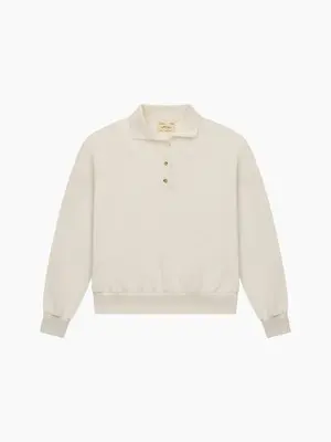 CALIFORNIA INCLINE Long Sleeve French Terry Polo - Salt