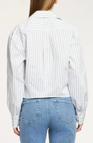 Cinq À Sept Marianna Twilight Spark Appliqué Shirt - White/cornflower