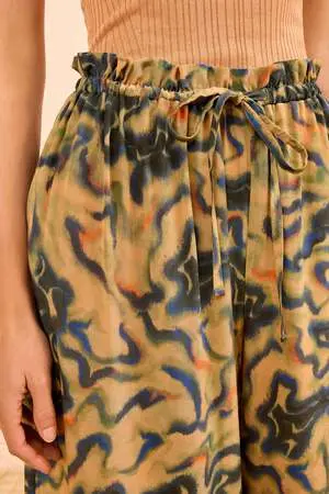 Ulla Johnson Sawyer Silk Pants Printed Wide Leg