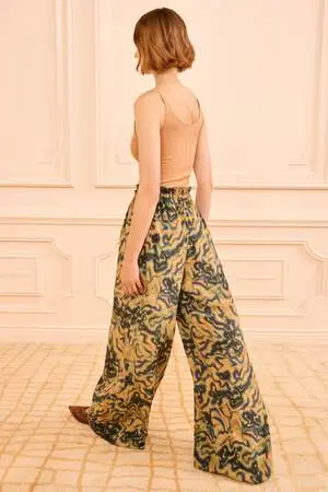 Ulla Johnson Sawyer Silk Pants Printed Wide Leg