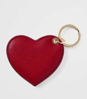 ASPINAL OF LONDON Grained Leather Heart Keyring