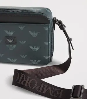 Emporio Armani Eagle Coated Canvas Cross-body Bag
