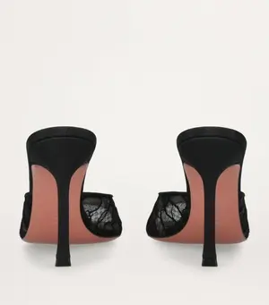 Amina Muaddi Lace Alexa Heeled Mules 95