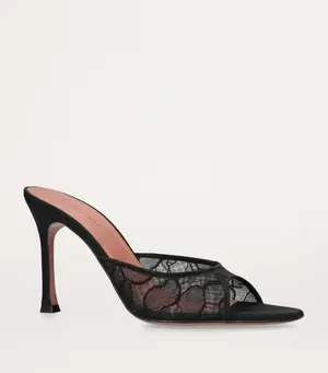 Amina Muaddi Lace Alexa Heeled Mules 95