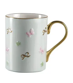 VILLARI Porcelain Butterfly Mug - Blue