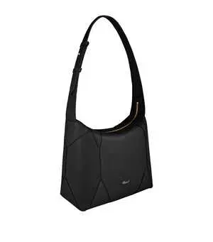 Chopard Grained Calfskin Diamond Shoulder Bag - Black