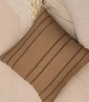 HAMAM Wool Alpaca Ribbed Cushion Case - Brown