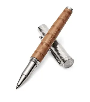 ASPINAL OF LONDON Leather Rollerball Pen - Brown